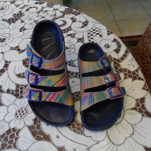 Birkis By Birkenstock | Shoes | New Birkis By Birkenstock Rainbow Multi ...